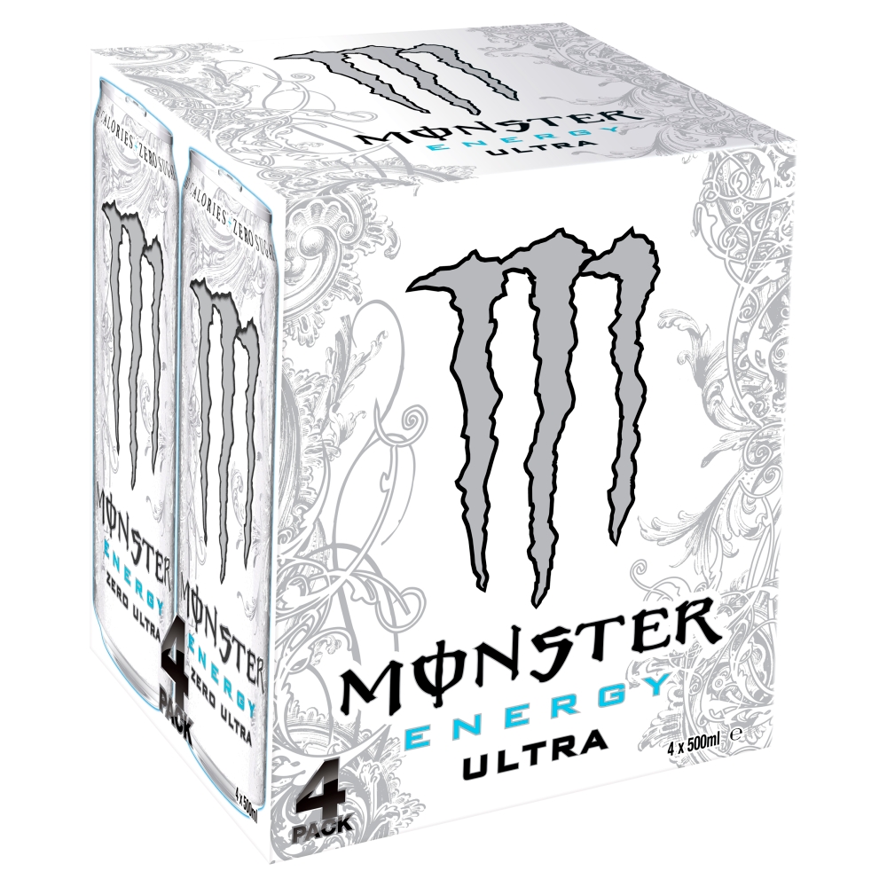 Monster Energy Ultra White 6 x 4pk x 500ml (DRS) | Bubbles Wholesale